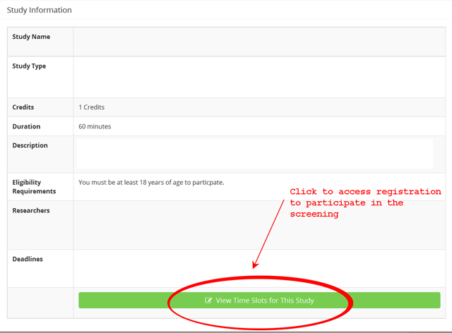 Instructions to access screening