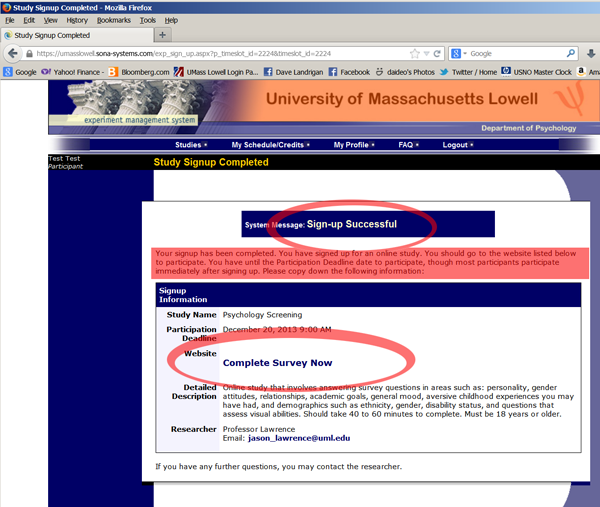 Instructions to access screening