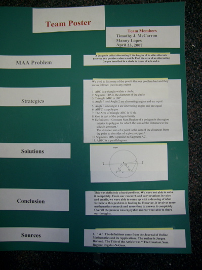 2007 MAA Posters