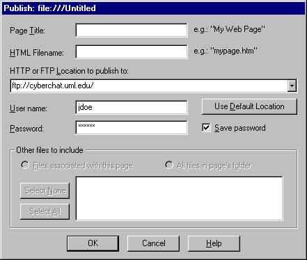 Instructions for Web Pages